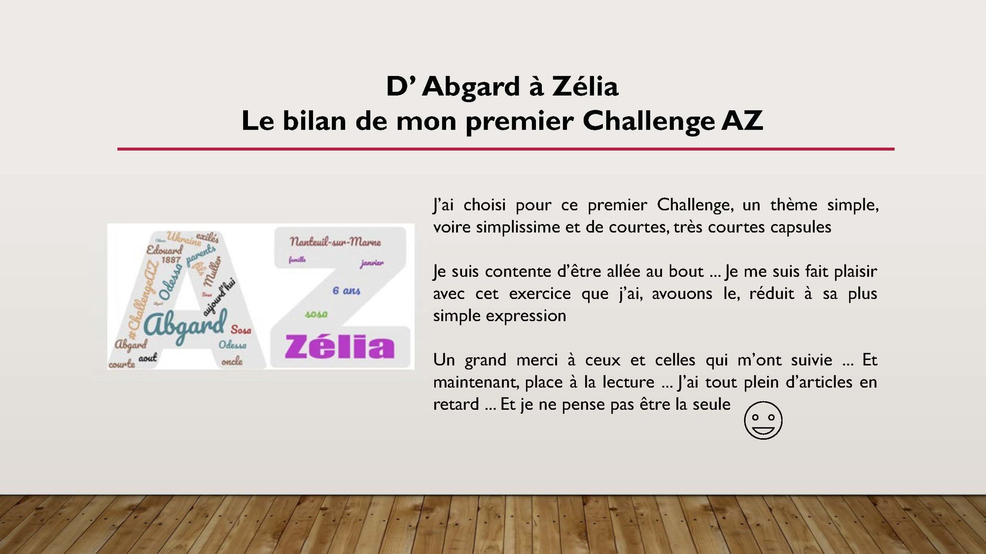 Bilan de mon premier Challenge AZ | Genially