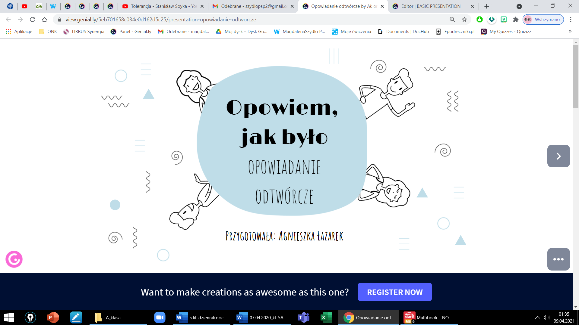 5 kl. Opowiem jak było - opowiadanie odtwórcze | Genially