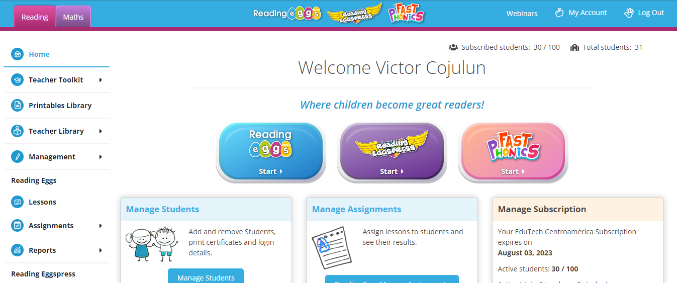 Reading Eggs DEMOS | Genially