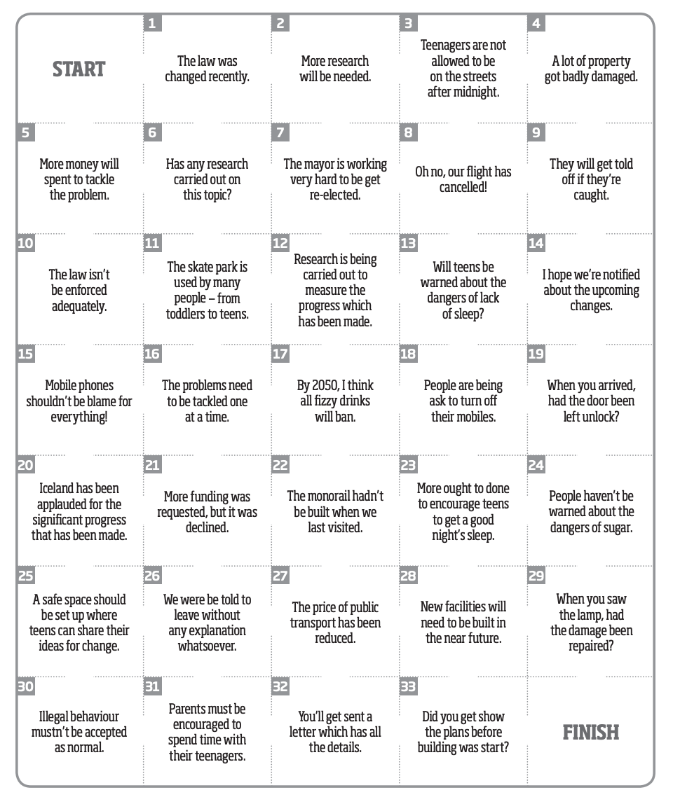 Passive Sentences Board game | Genially