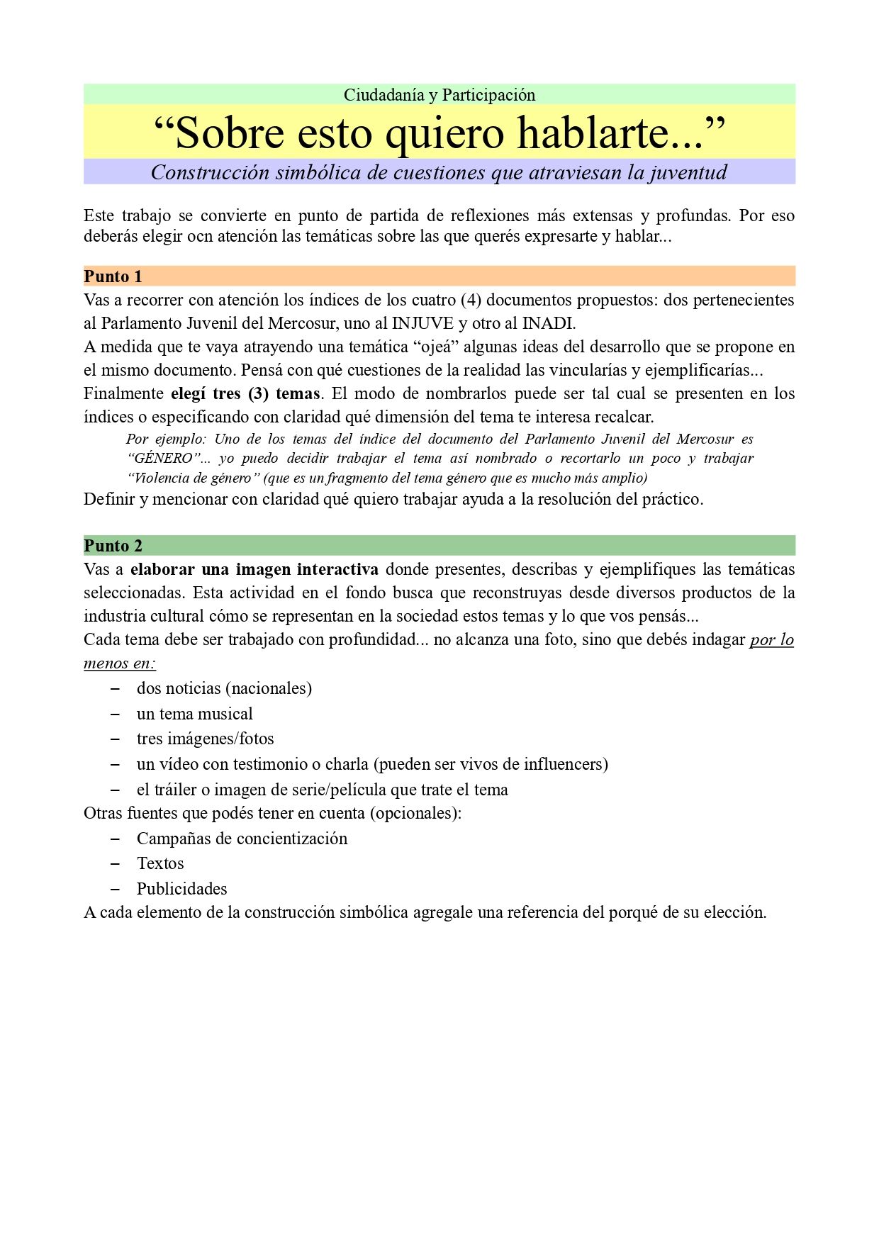 Consigna Audiovisual | Genially