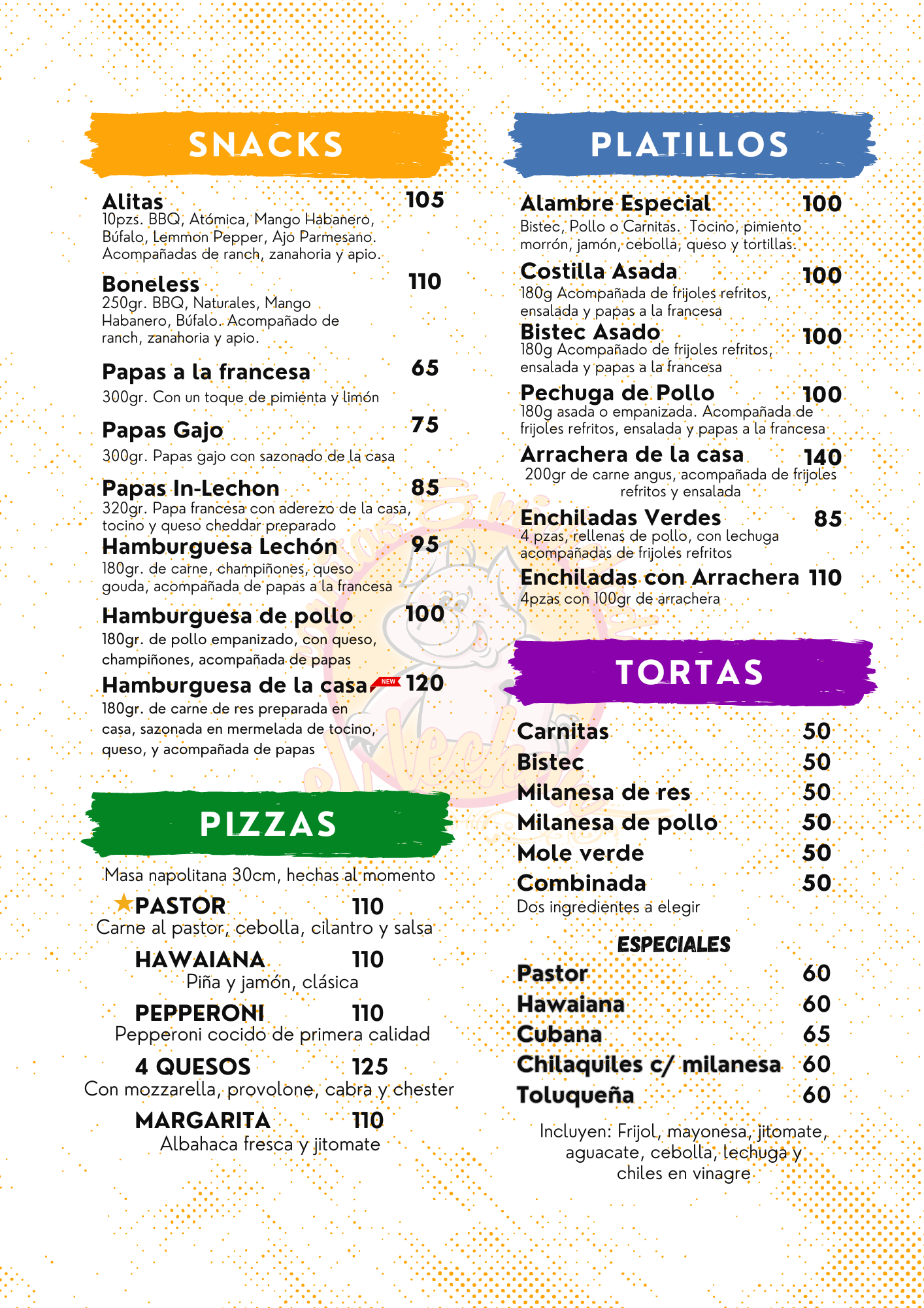 MENÚ EL LECHÓN / CAFETERÍA EL LECHÓN