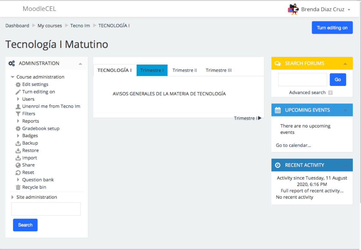 Actividades en MoodleCEL
