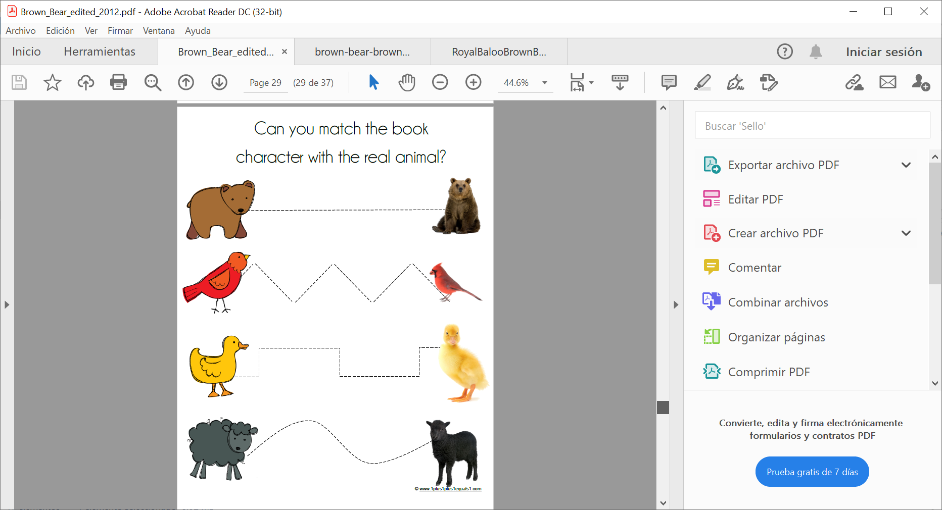BROWN BEAR - Trace the dotted line | Genially