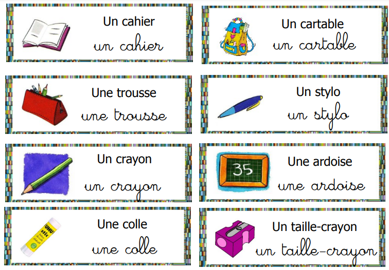 Le vocabulaire de l'école | Genially