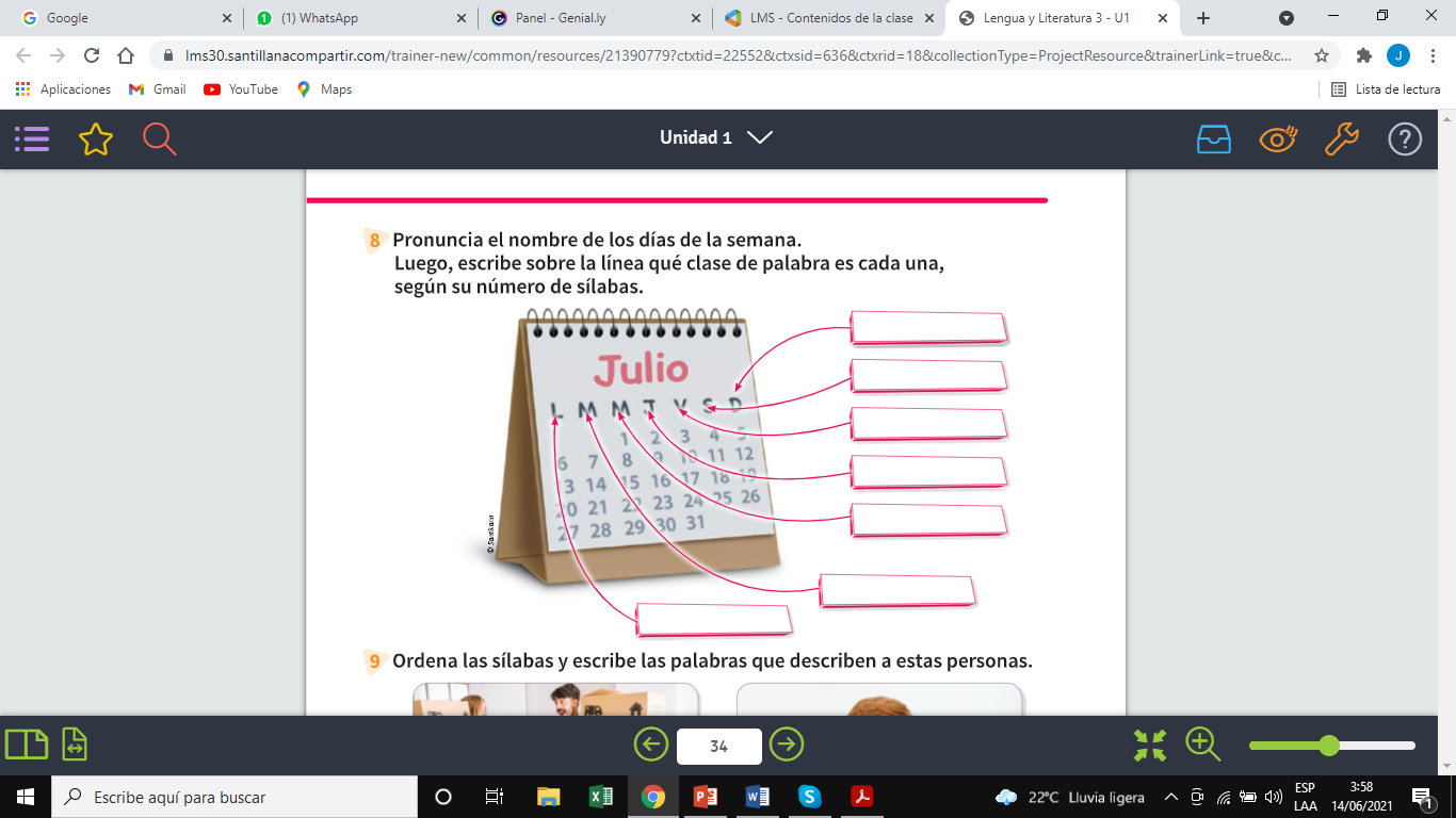 Familias de palabras.