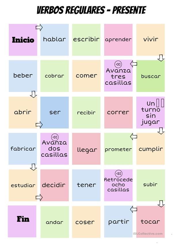 verbos regulares juego | Genially