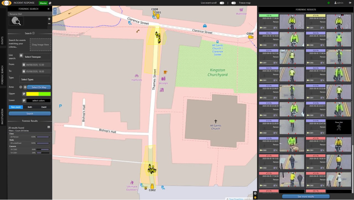 This area displays a map of the monitored location. Icons and overlays ...