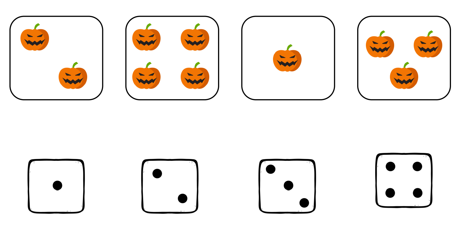 matching pumpkin dice 1-6