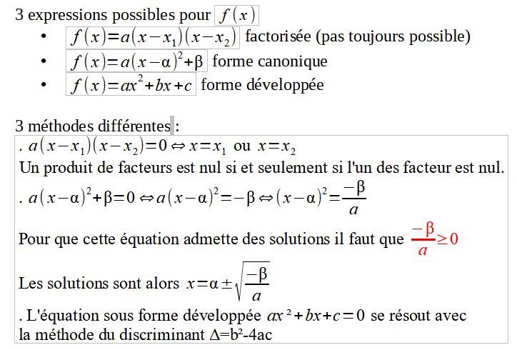 Forme canonique et résolution équation du second degré | Genially