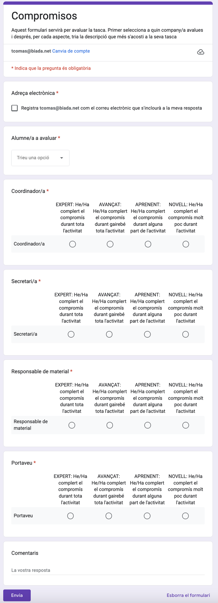 Diaris de sessions | Genially