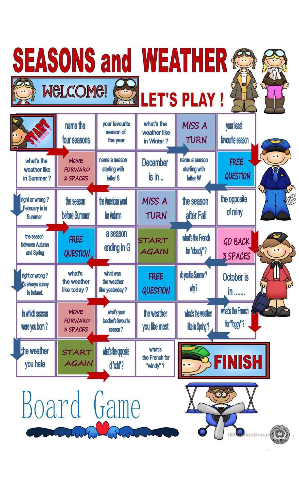 Seasons and weather game | Genially