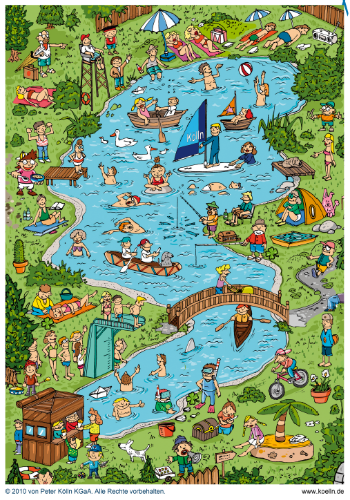 Lesespurgeschichte: Am Badesee | Genially