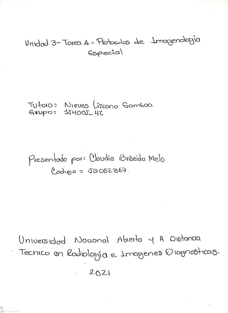Tarea 4. protocolo de imagenología especial | Genially