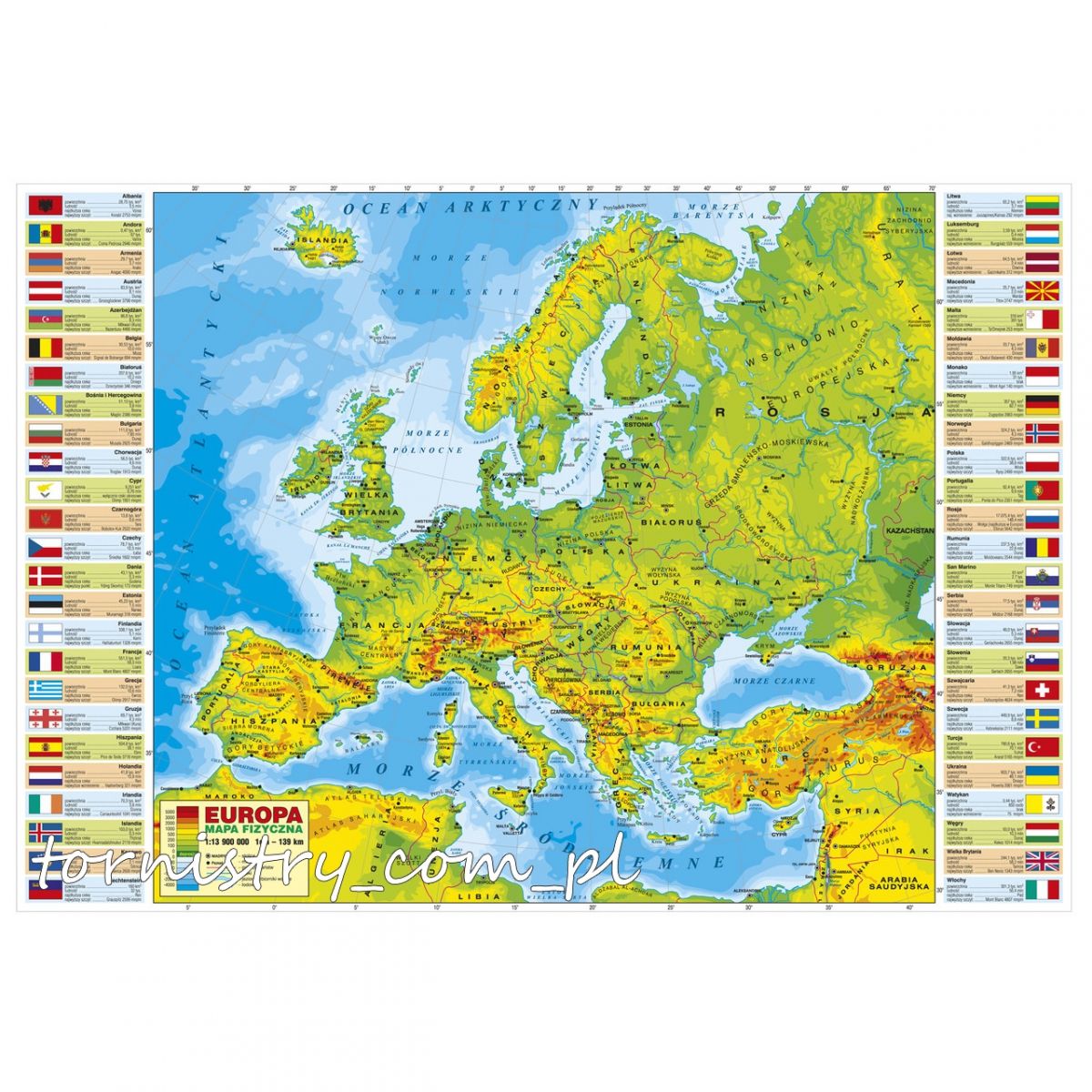 Mapa fizyczna Europy | Genially