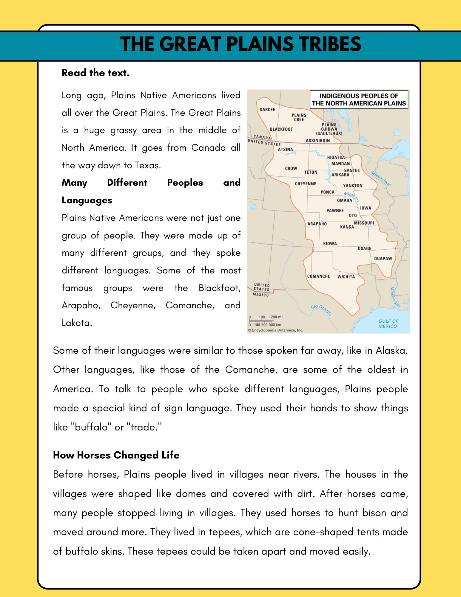Gr3 SS T10 L4 Native American Cultures: The Great Plains | Genially
