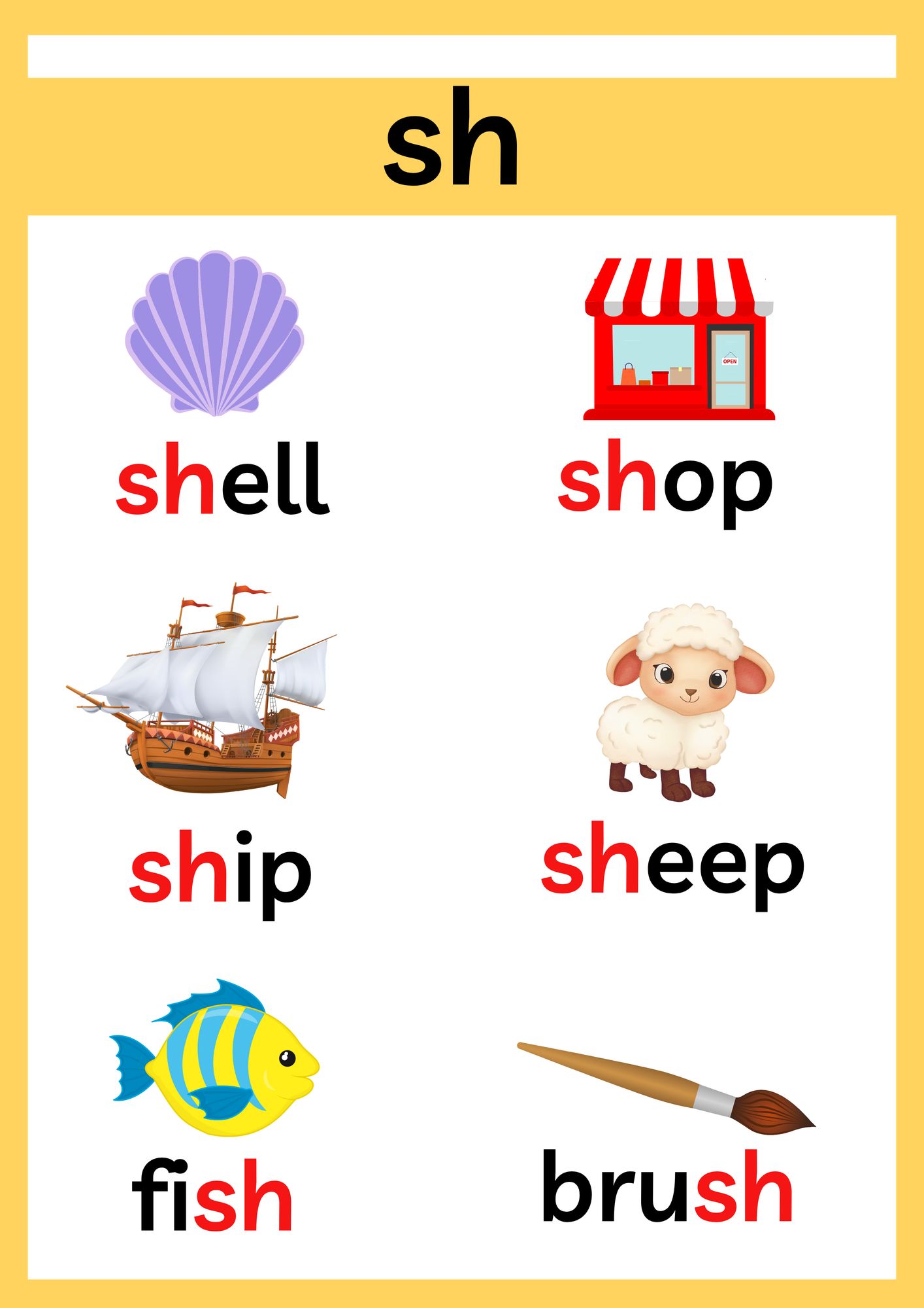 Digraphs sh,ch,th,ph,wh | Genially