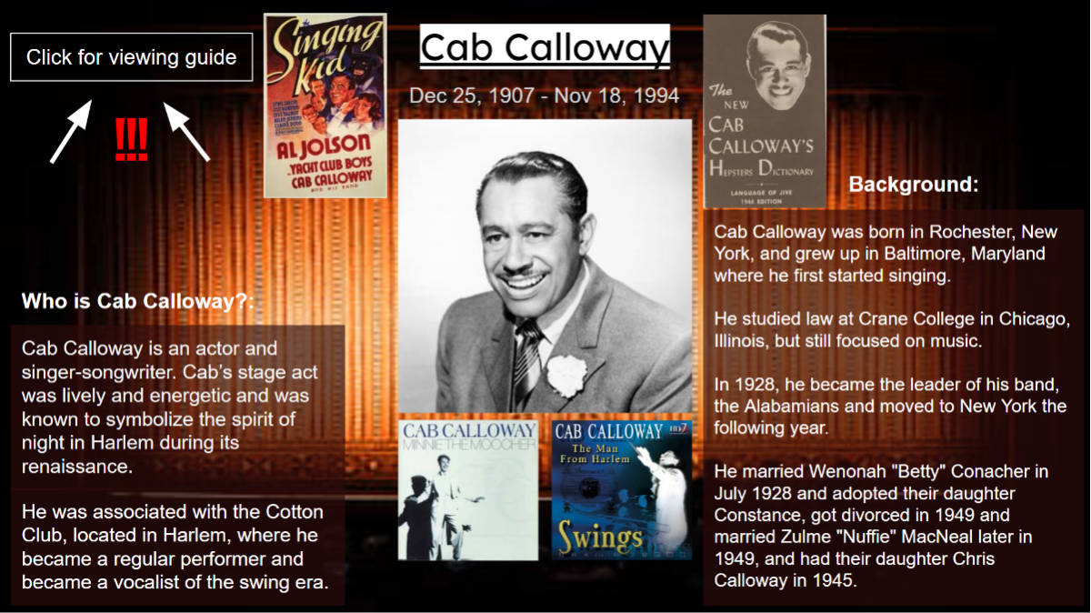 Mini Museum Project - Cab Calloway | Genially
