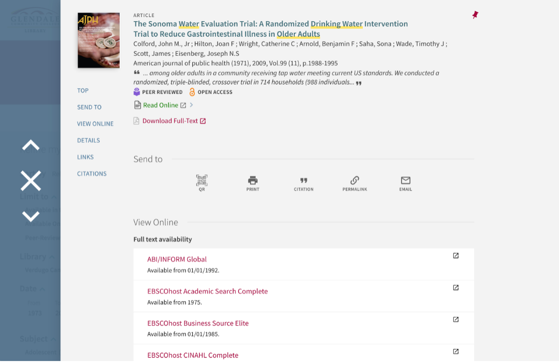 Sonoma Water Article Item Record