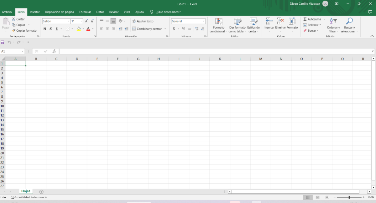 Ambiente grafico de excel
