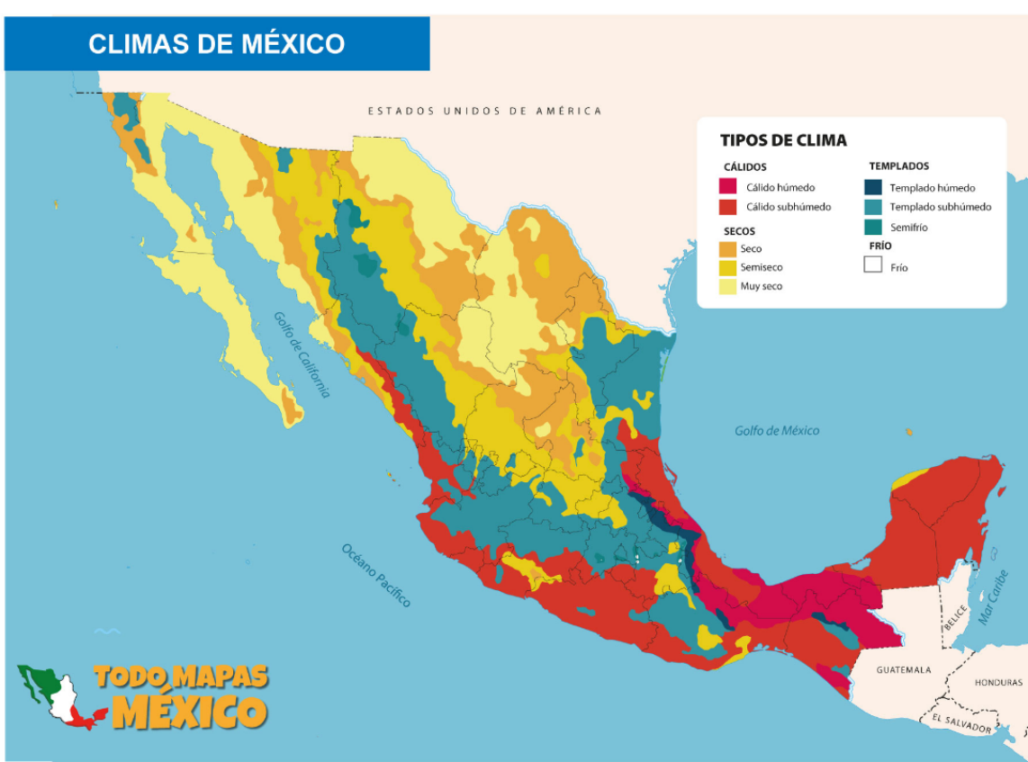 Mapa de climas de México