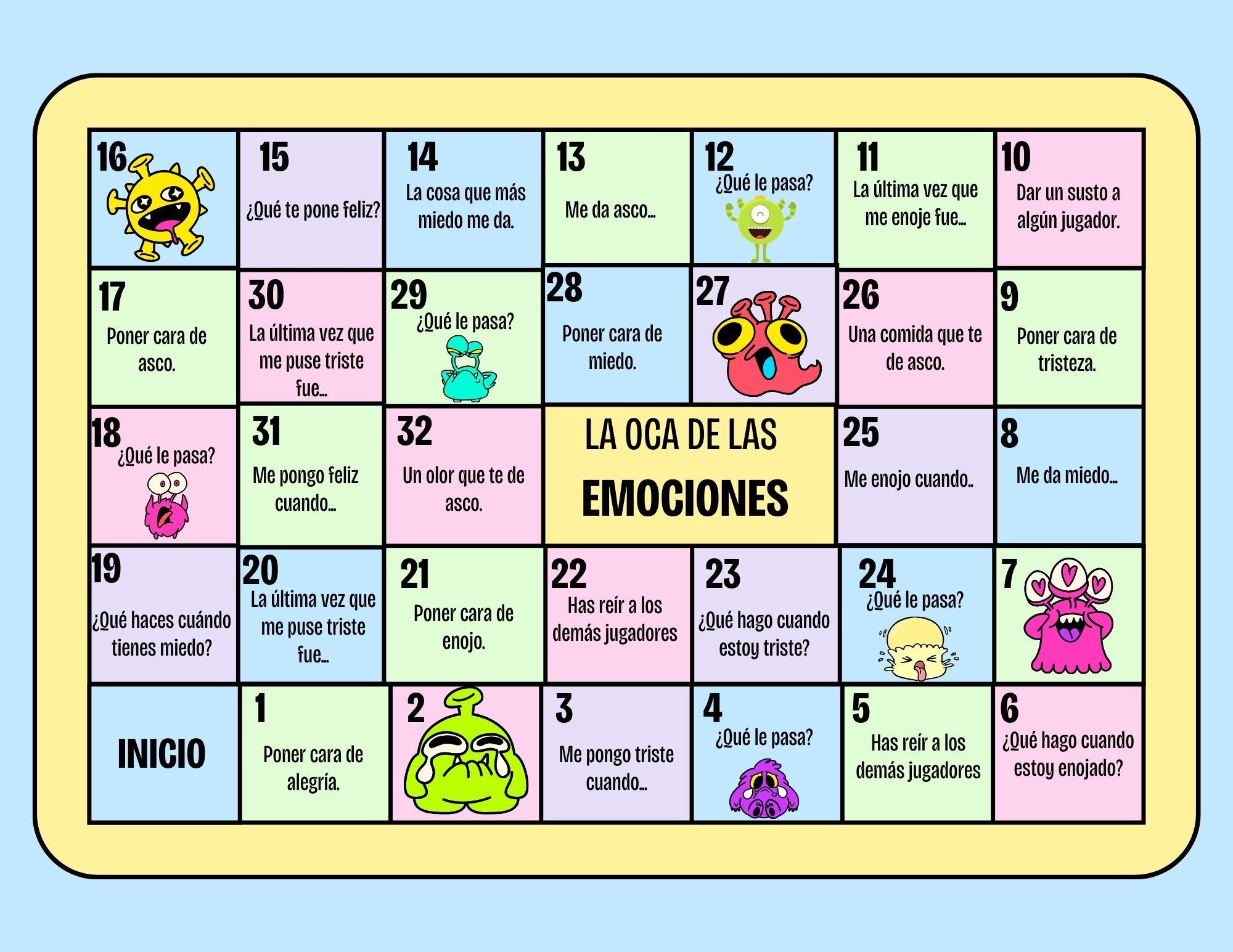 JUEGO DE LA OCA DE LAS EMOCIONES | Genially
