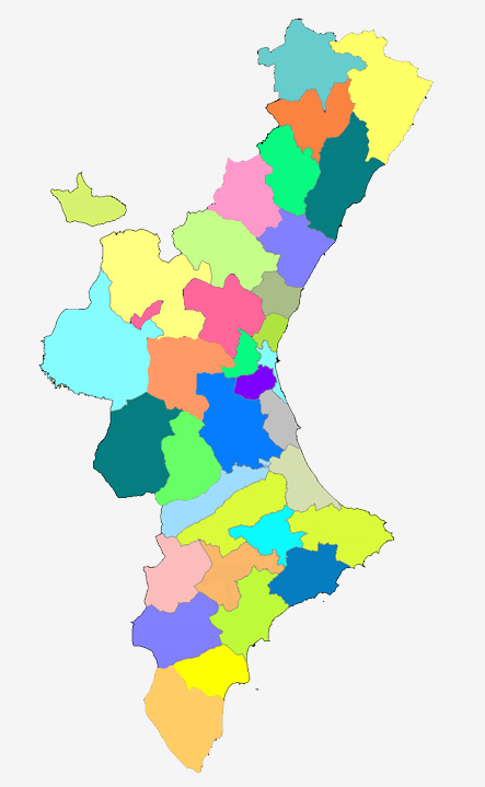 Mapa comarcas CV