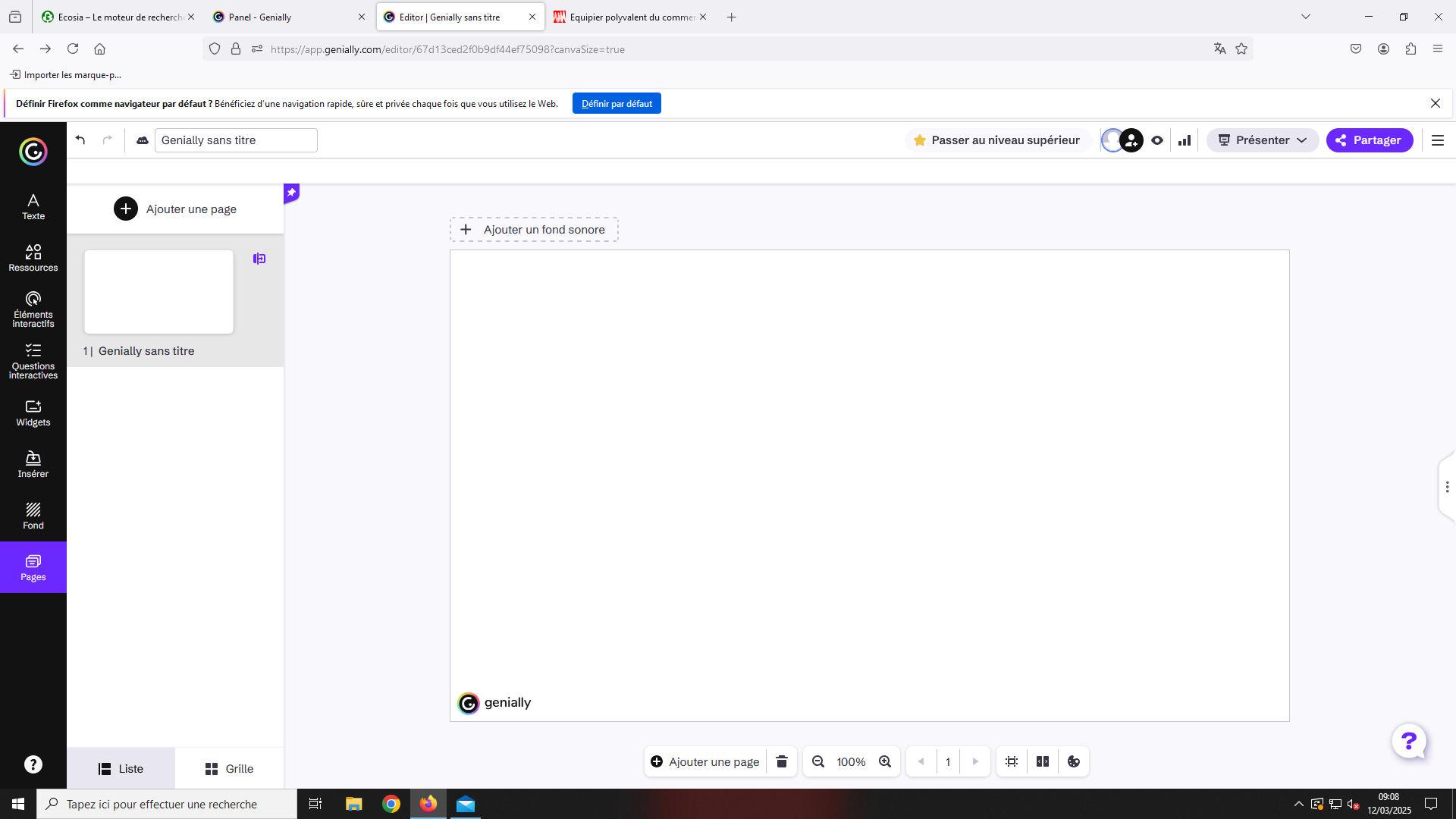 page de garde | Genially