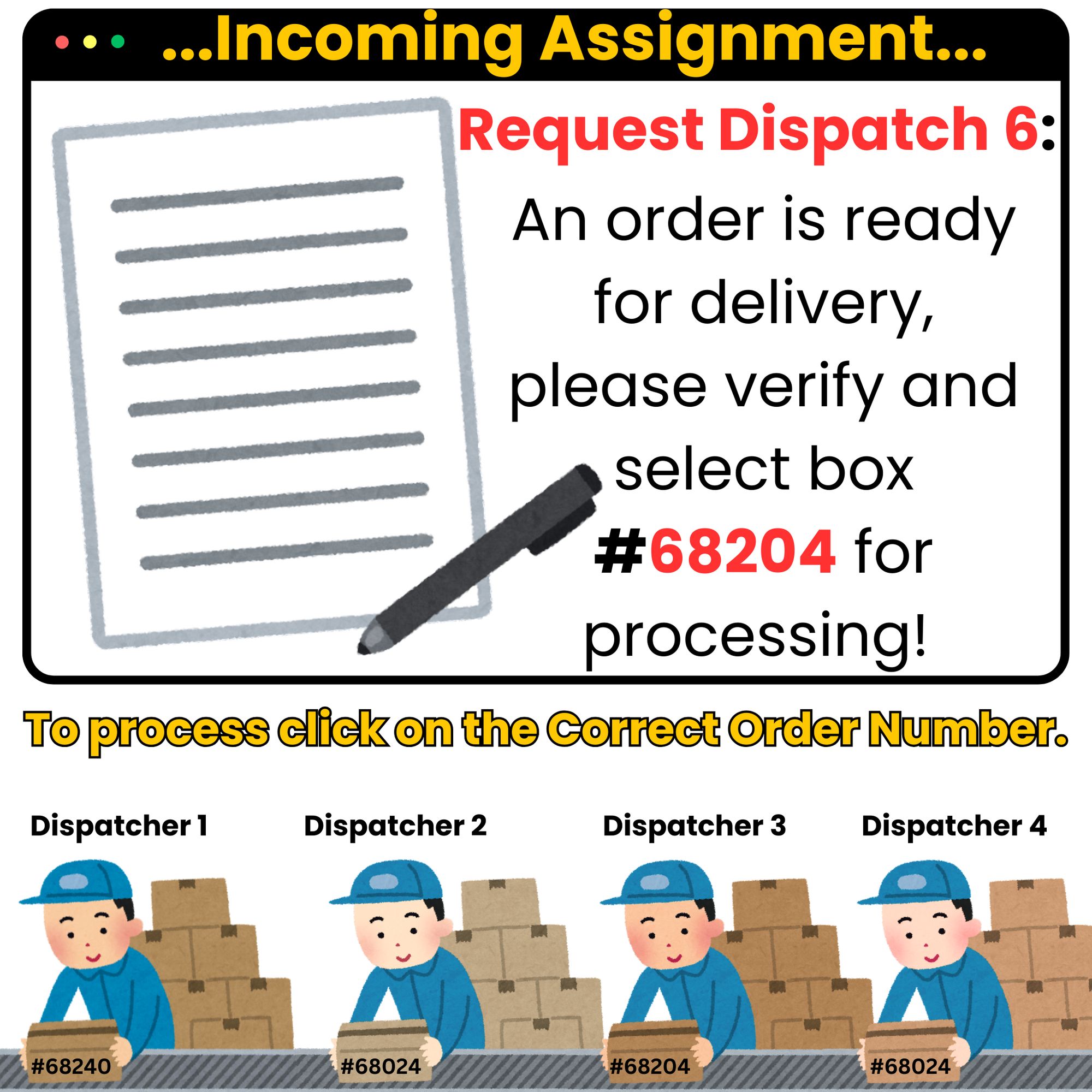 Dispatch Simulator Assignment Six | Genially